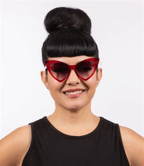 Victorian Cats Eye Sunglasses By Lux De Ville Red Crystal Sale
