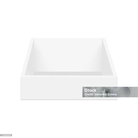 빈 삼각형 디스플레이 상자 모형 흰색 배경에 고립 정면도 3차원 형태에 대한 스톡 벡터 아트 및 기타 이미지 3차원 형태