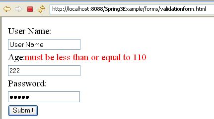 Spring Mvc Validation Example