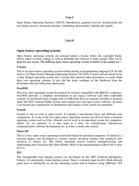 Oss Unit2 Pdf Operating System Scheduling Computing