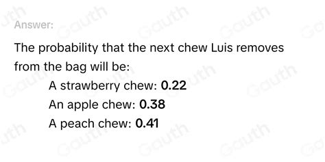 Solved Luis Has A Bag That Contains Strawberry Chews Apple Chews And