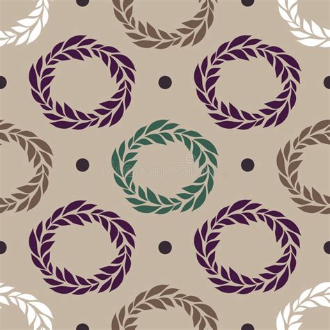 Neoclassical Seamless Textile Pattern With Laurel Stock Vector Illustration Of Retro Ornament