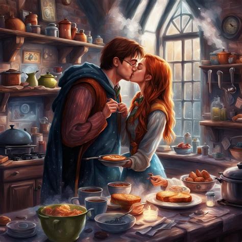 Harry Potter And Ginny Weasley Kissing Fan Art