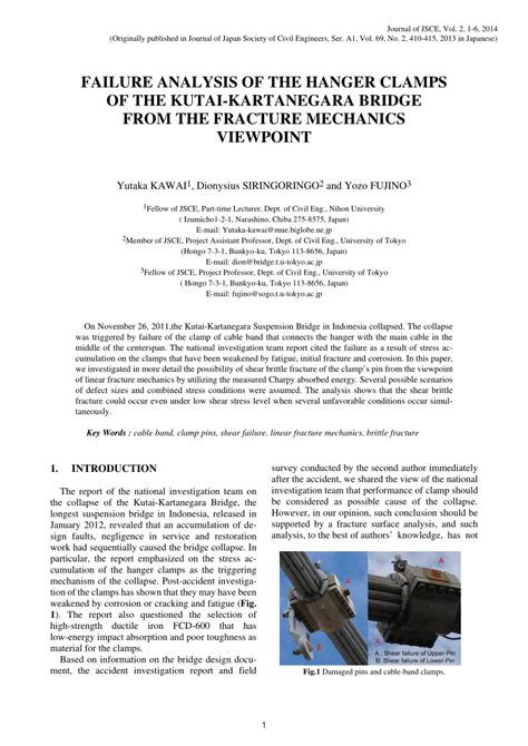 PDF Failure Analysis Of The Hanger Clamps Of The Kutai Kartanegara Bridge From Fracture
