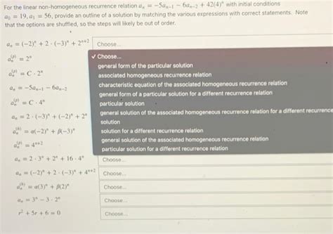 Solved For The Linear Non Homogeneous Recurrence Relation A
