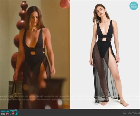 Wornontv Pollys Black Plunging Neckline Dress On Selling The Oc