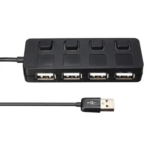 Practical USB Hub 4 Port USB 2 0 High Speed Hub With Push Button Power Switch USB Data