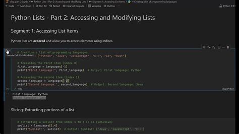 Mastering Python Lists Accessing And Modifying Elements Part 2 Youtube