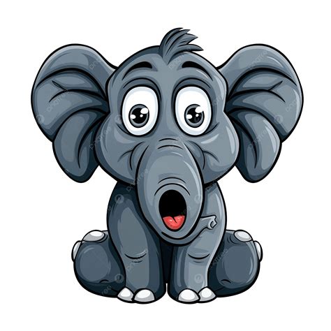 Elephant Surprised Face Cartoon Cute Elephant Surprised Face Png