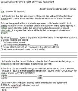 Sexual Consent Form 3 Find Word Templates
