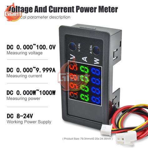 4 자리 3 Led 디스플레이 전압 전류 전원 공급 장치 에너지 미터 감지기 전압계 전류계 전력계 Dc 0 100v