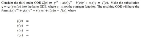 solved consider the third order ode l[y] a r y
