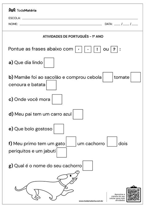 Atividades De Português Para O 1º Ano Ensino Fundamental Toda Matéria