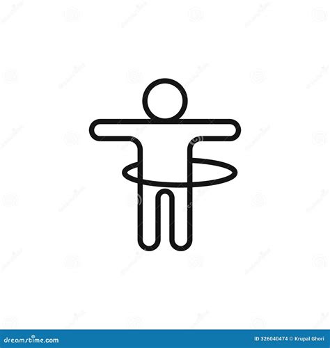 Stick Man Hoop Logo Sign Vector Outline Stock Illustration