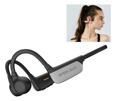 Fone de ouvido open ear sem fio Alova Conducción ósea Openear Sextet preto MercadoLivre