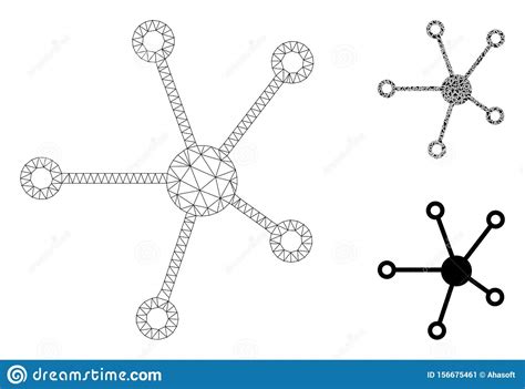 Relations Vector Mesh Wire Frame Model And Triangle Mosaic Icon Stock