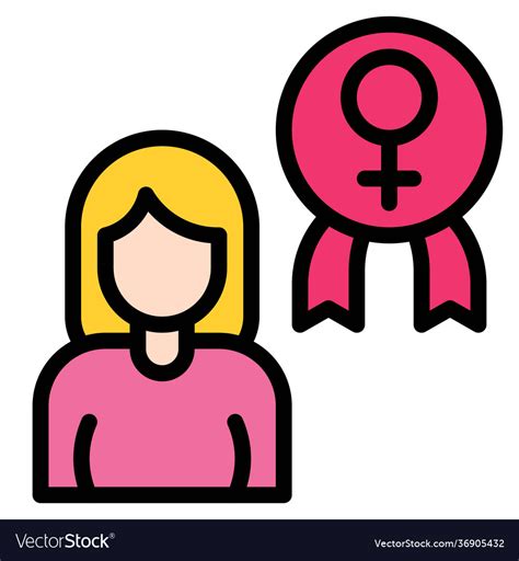 Woman And Rosette Icon Feminism Related Royalty Free Vector