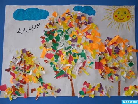 Конспект занятия по коллективной аппликации «Золотая Осень во второй младшей группе 1 фото