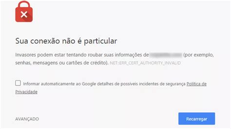 Correção problema SSL Chrome erro do certificado do navegador CEOS Tech