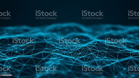 점과 선을 연결하는 추상어구선 파란색 배경입니다 플렉서스 효과 빅 데이터 3d 렌더링 배경 주제에 대한 스톡 사진 및 기타 이미지 Istock