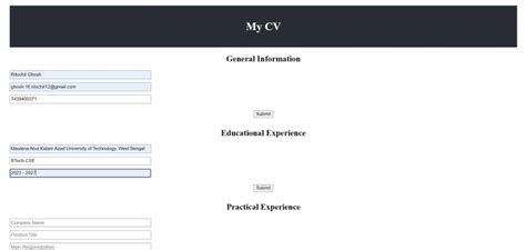 ritochit ghosh on linkedin made a react project cv maker made a cv maker using react haven t…