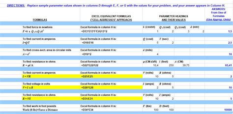 Civil Engineering Formulas In Excel Download Printsstart