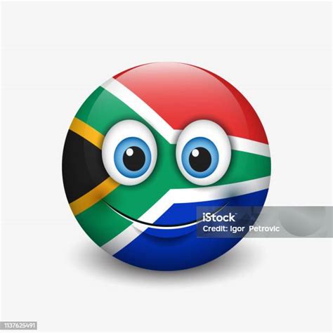 귀여운 이모티콘 남아 있는 흰색 배경에 고립 된 남아프리카 국기 동기스마일벡터 일러스트 공 스포츠 장비에 대한 스톡 벡터 아트 및 기타 이미지 공 스포츠 장비 귀여운