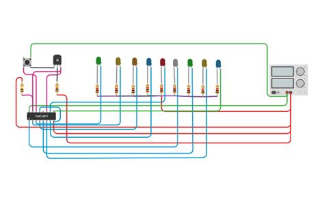 Circuit Design Led Chaser Tinkercad