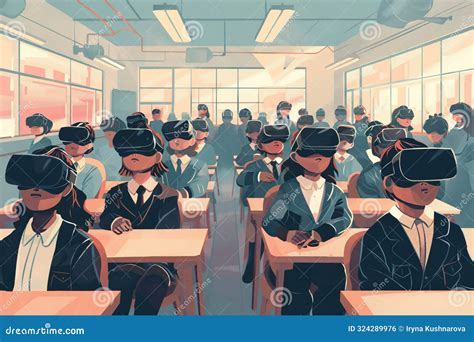 Students In Class Wear Vr Headsets Explore Digital Worlds In Immersive