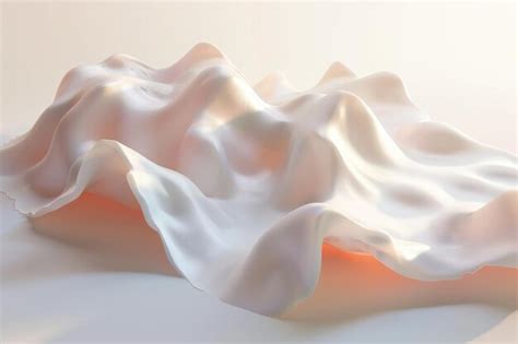 Soft Undulating Waves Of A Smooth Fabric Create An Abstract Landscape In Gentle Pastel Lighting