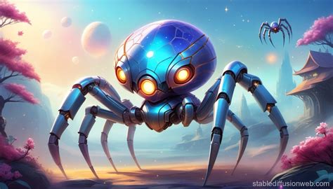Robot Spider Fantasy Background Cute Robot Wallpaper Spider Shaped