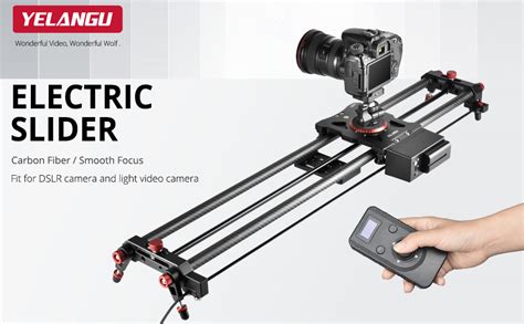 Yelangu 31 80cm Motorized Camera Slider Carbon Fiber Dolly Rail Wireless Control Video Mode