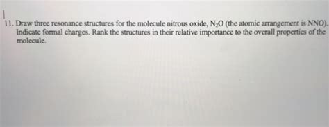 Solved 11 Draw Three Resonance Structures For The Molecule