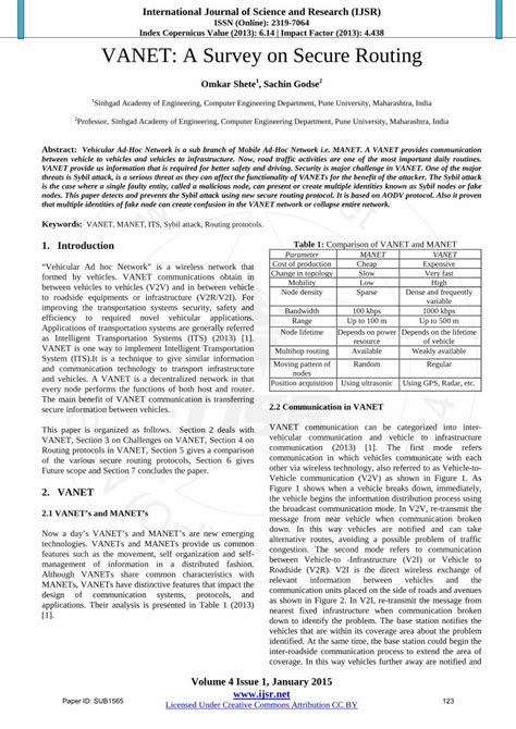 Pdf Vanet A Survey On Secure Routing A Survey On Secure Routing Vanet Manet