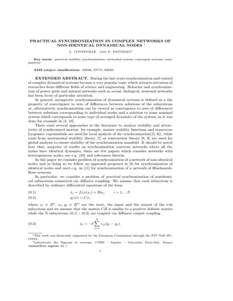 Synchronization In Complex Networks Non Identical Nodes
