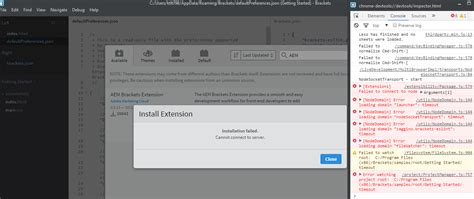 Bracket Extension Installation Failed Issue 14116 Adobe Brackets