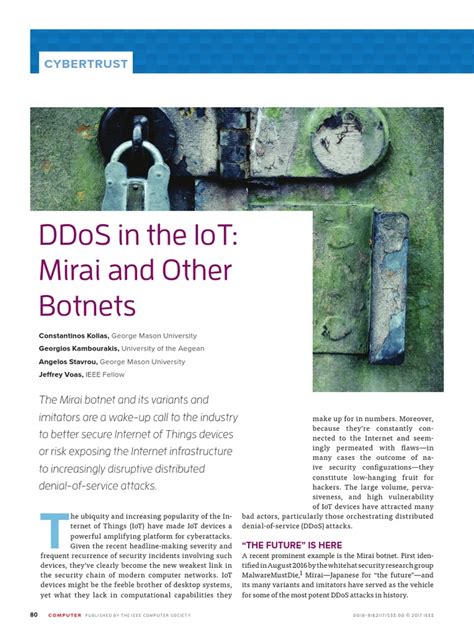 Ddos In The Iot Mirai And Other Botnets Pdf Pdf Denial Of Service