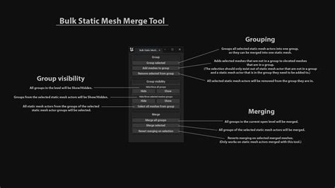 Bulk Static Mesh Merge Tool In Blueprints Ue Marketplace