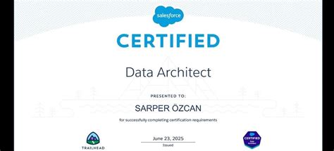 Im Thrilled To Announce That Ive Earned The Salesforce Data Architect Certification Sarper