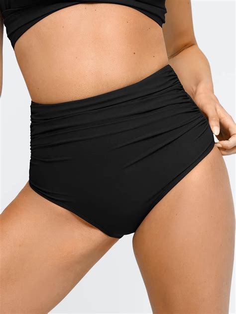 Ruched High Waist Bikini Set Women Ruched Bikini Set