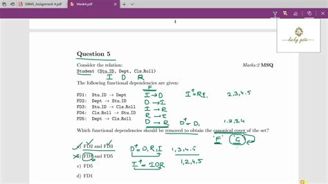 Week4 Aug 2019 Nptel Database Management System Assignment Detailed Solutions Youtube
