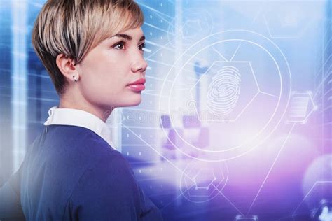 Woman Programmer In Data Center Cyber Security Stock Image Image Of