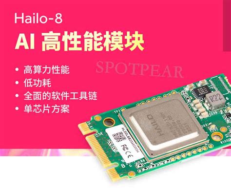 树莓派5官方原装AI Kit Hailo8l 13 26Tops PCIE M 2 HAT