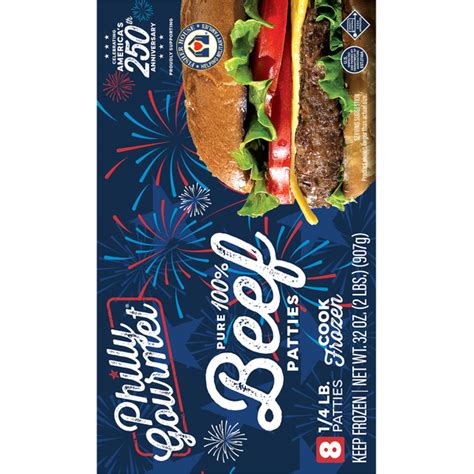 Philly Gourmet Pure 100 Beef Patties Same Day Delivery Or Pickup