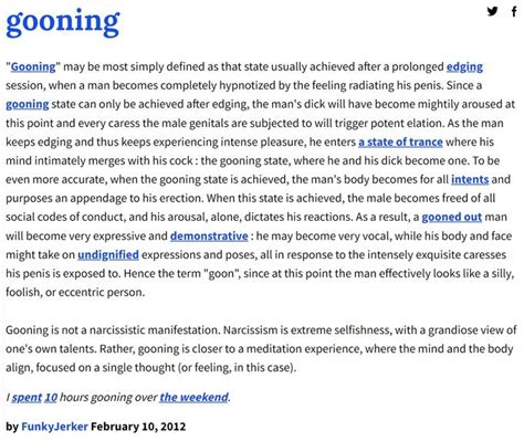Gooning Urban Dictionary 2012 Definition Gooning Goon Cave Know