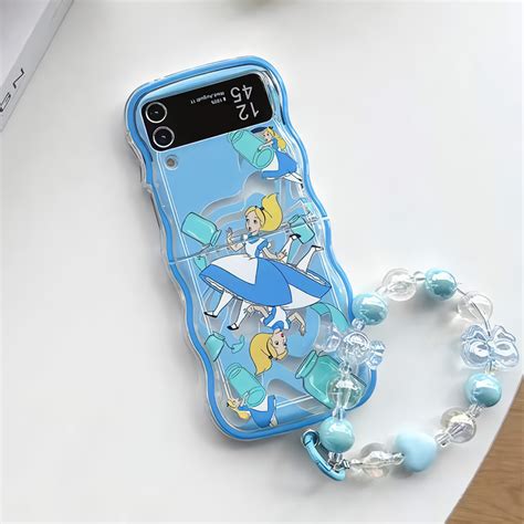 모이몰 삼성 갤럭시 Z플립5 Z플립4 Z플립3 웨이브 투명 젤리 실리콘 비즈 스트랩 앨리스 캐릭터 지플립5 지플립4 지플립3 제트플립5 제트플립4 제트플립3 플립5 플립4