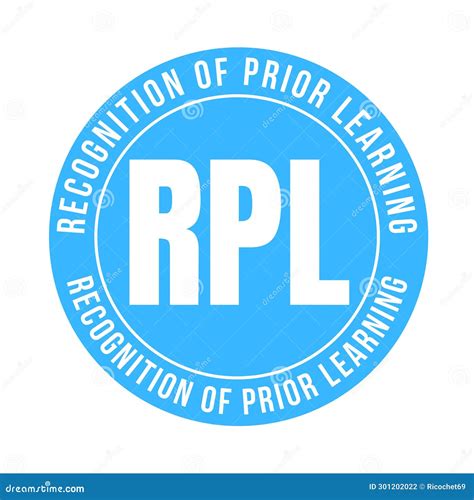 Rpl Recognition Of Prior Learning Symbol Icon Stock Illustration