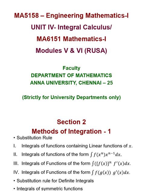 Integral Calculus Section 2 Pdf Integral Function Mathematics