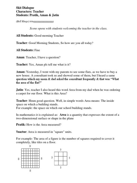 Skit Dialogue Area Geometry