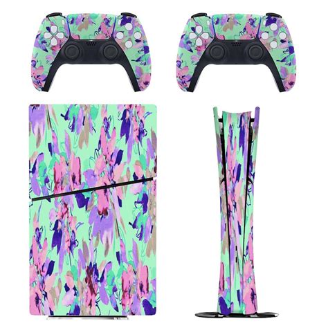 Floral Spring Watercolor Ps5 Ps5 Slim Digital Disc Skin Sticker For Console And Controller